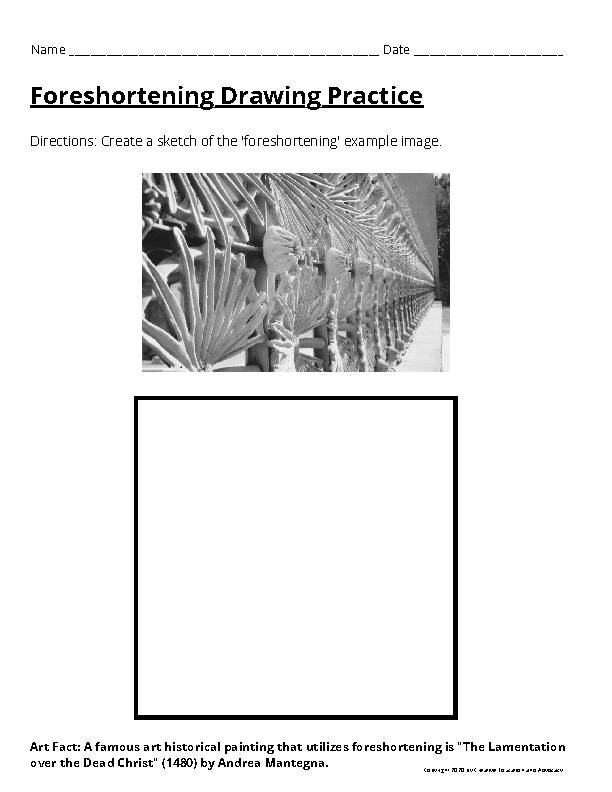 Foreshortening in Drawing - Art Class Basics High School College ...