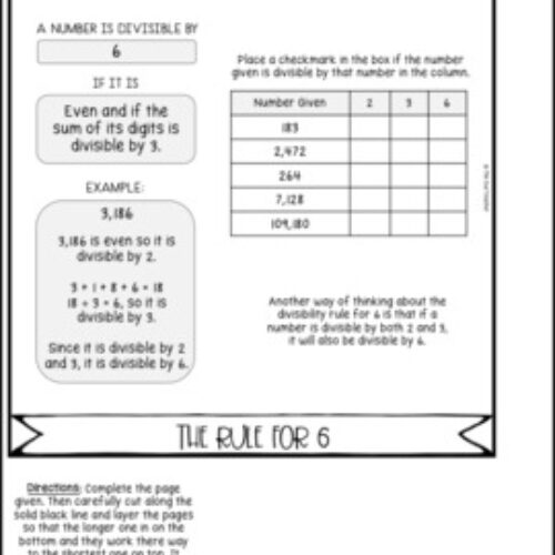 Divisibility Rules Practice and Review Flip Book - Classful