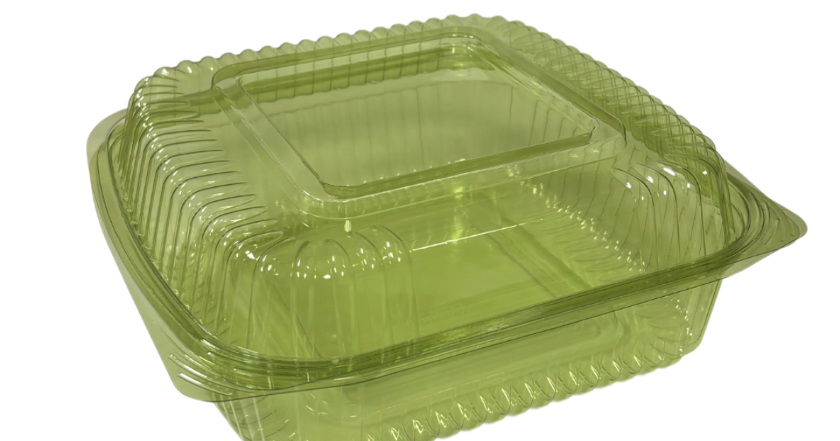 8" x 8" Cedar Grove PLA Hinged Container | Cedar Grove