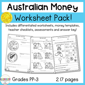 Australian Money Math Worksheets