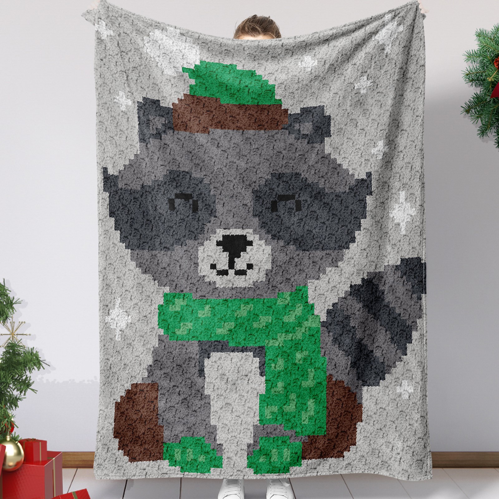 Winter Woodland Raccoon Graphghan Crochet Pattern