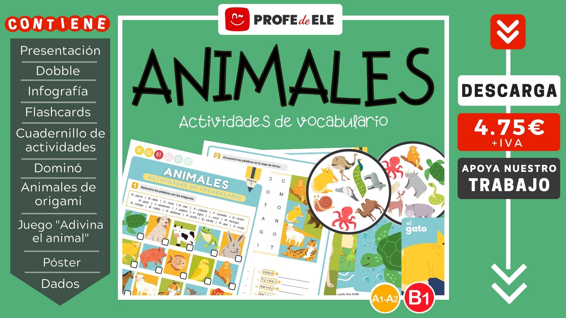 Animales: Pack vocabulario