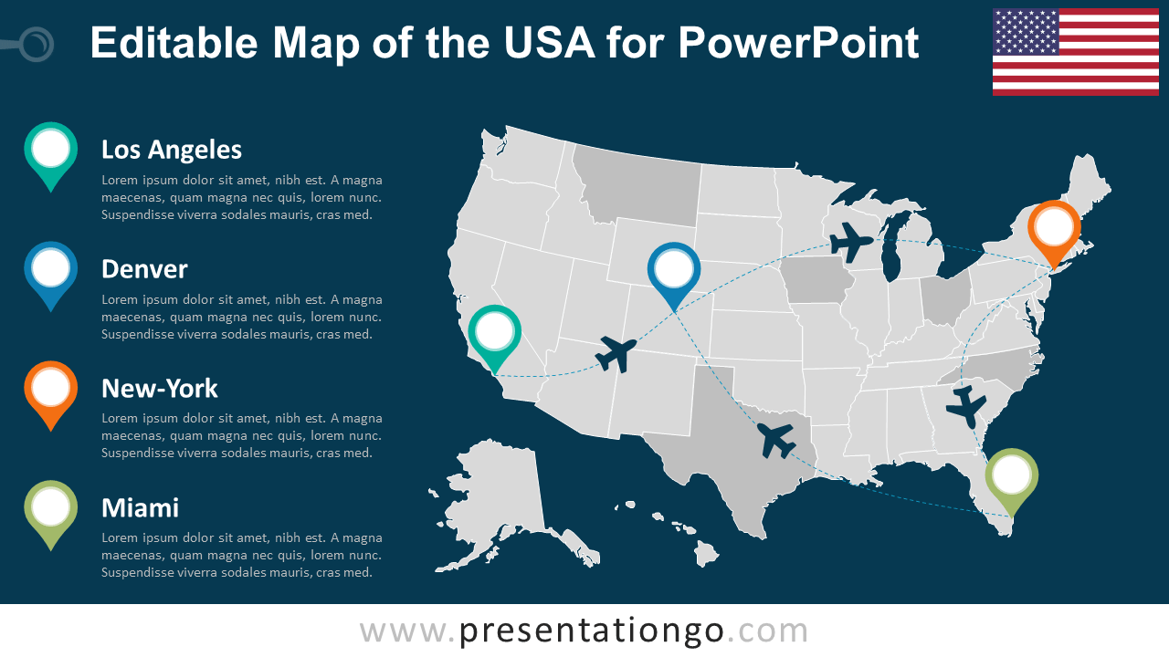 Usa Map Powerpoint Slides