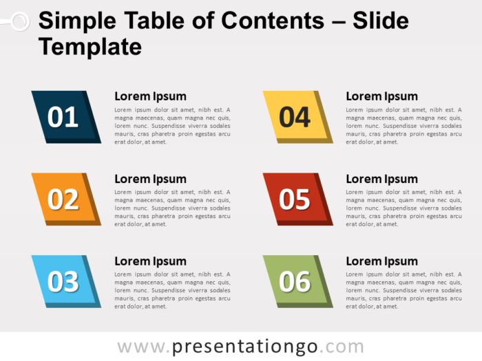 Google Slides Table Of Contents Template