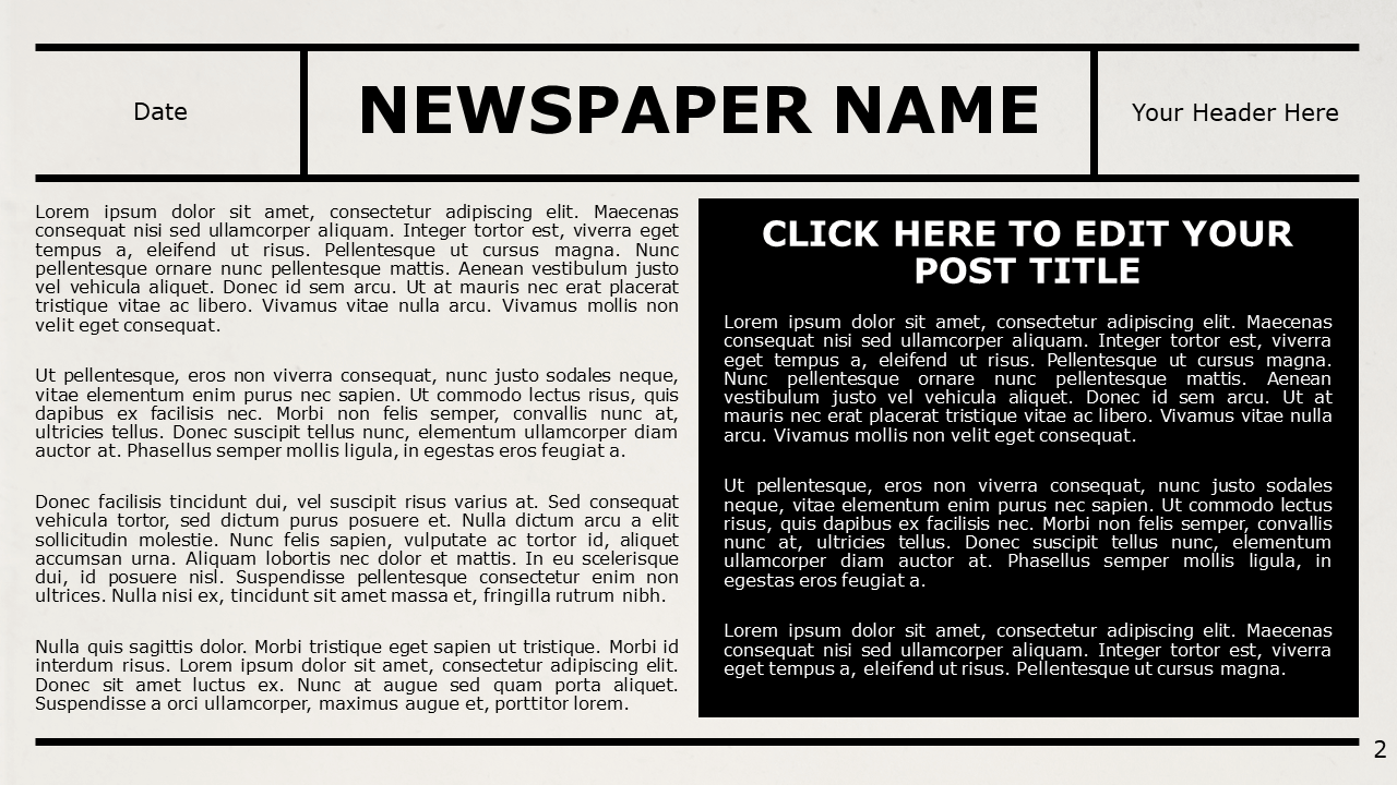 NEWSPAPER Template For PowerPoint And Google Slides