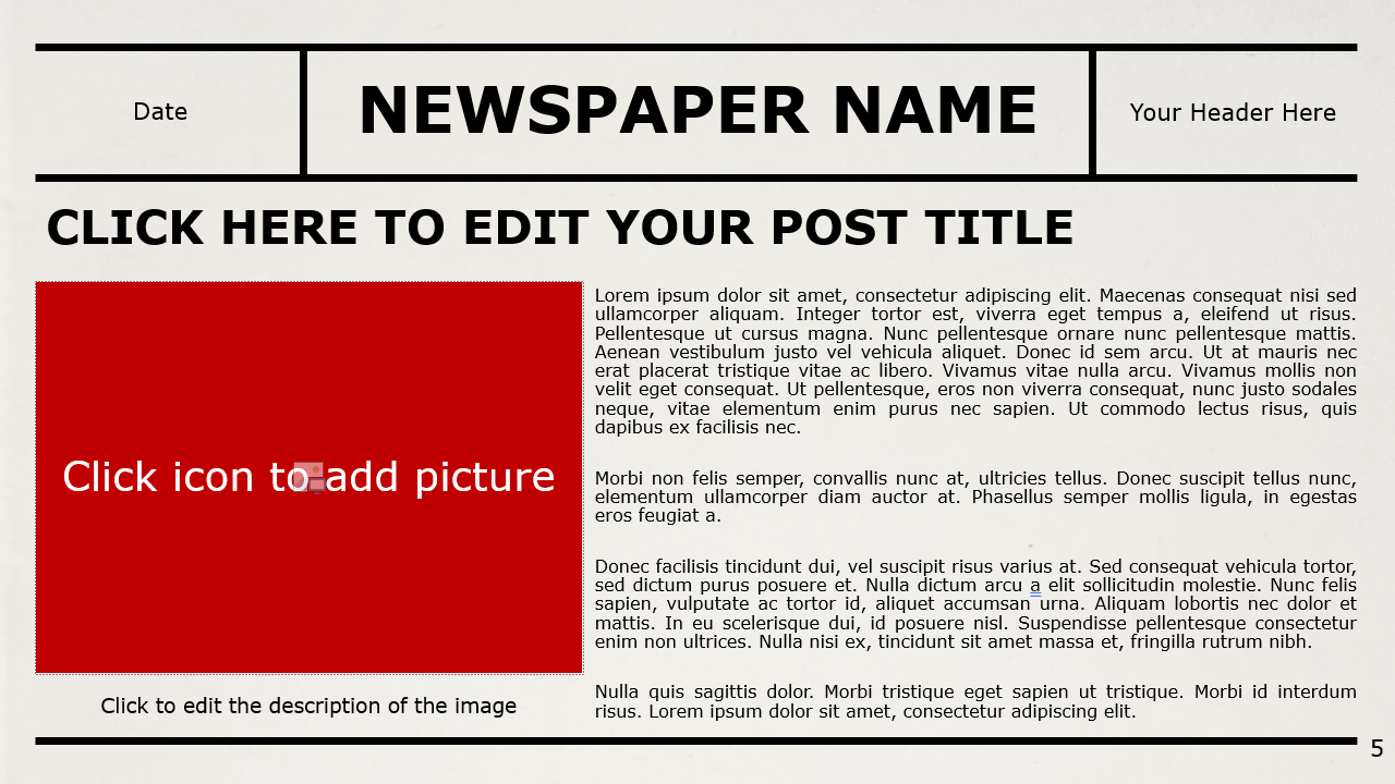 Google Slides Newspaper Template