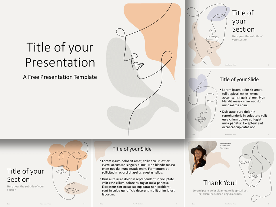 Portraits Template For PowerPoint And Google Slides PresentationGO