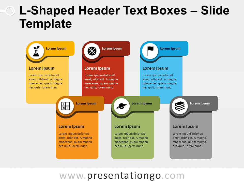 L Shaped Header Text Boxes For PowerPoint And Google Slides PresentationGO