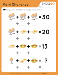 Math Challenge #1 | Free worksheet by SKOOLGO