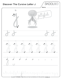 Discover The Cursive Letter J | Free worksheet by SKOOLGO
