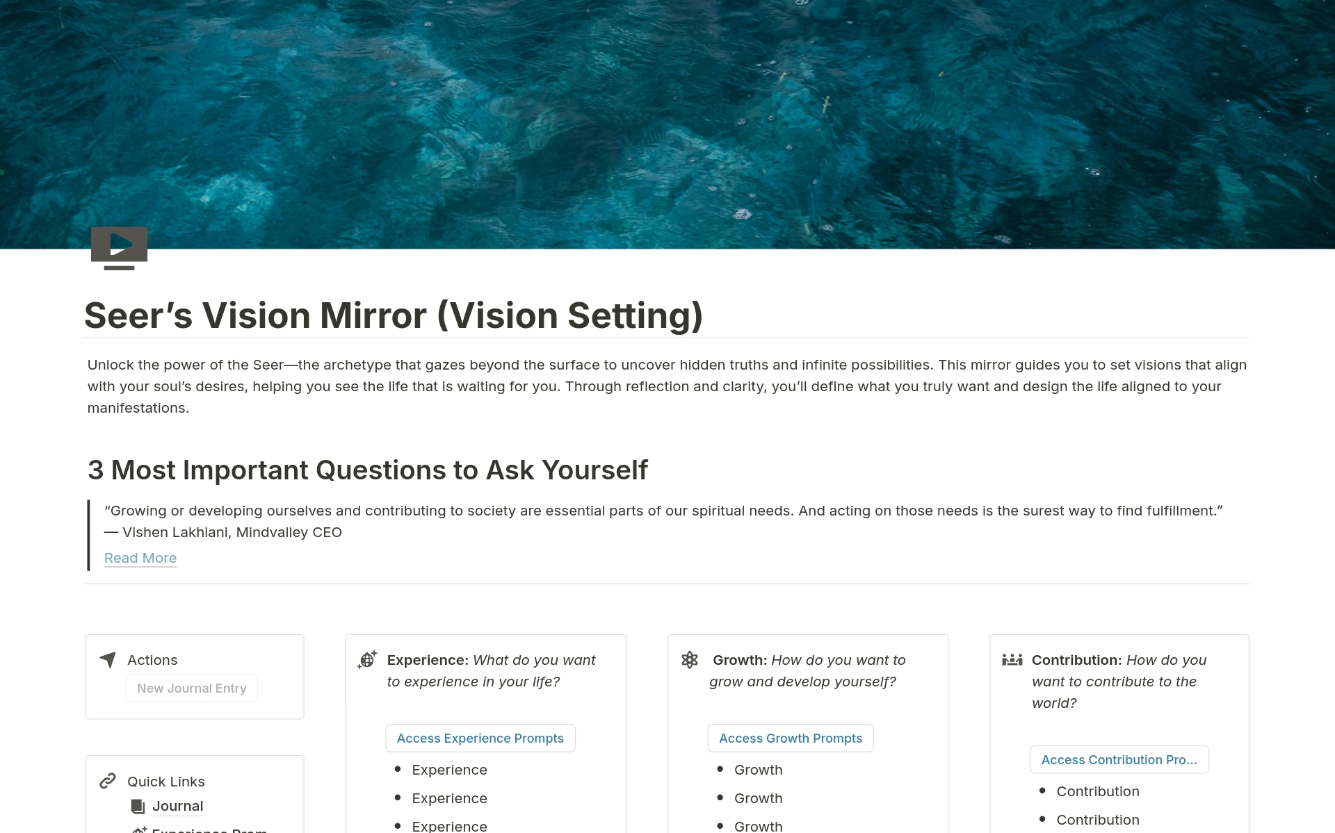 Seer's Vision Mirror (Vision Setting) Template | Notion Marketplace