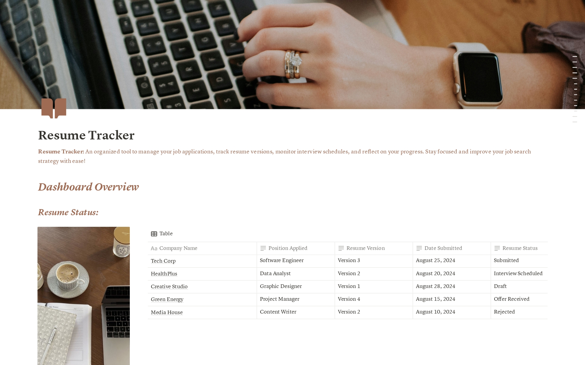 Resume Tracker Template by Digital Desk | Notion Marketplace