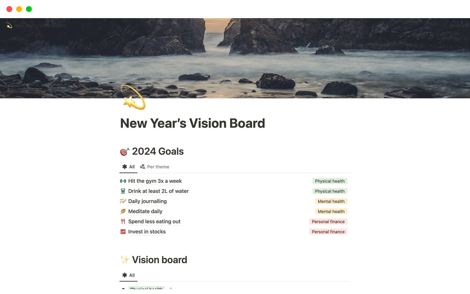 New Year’s Vision Board 2025 Template | Notion Marketplace