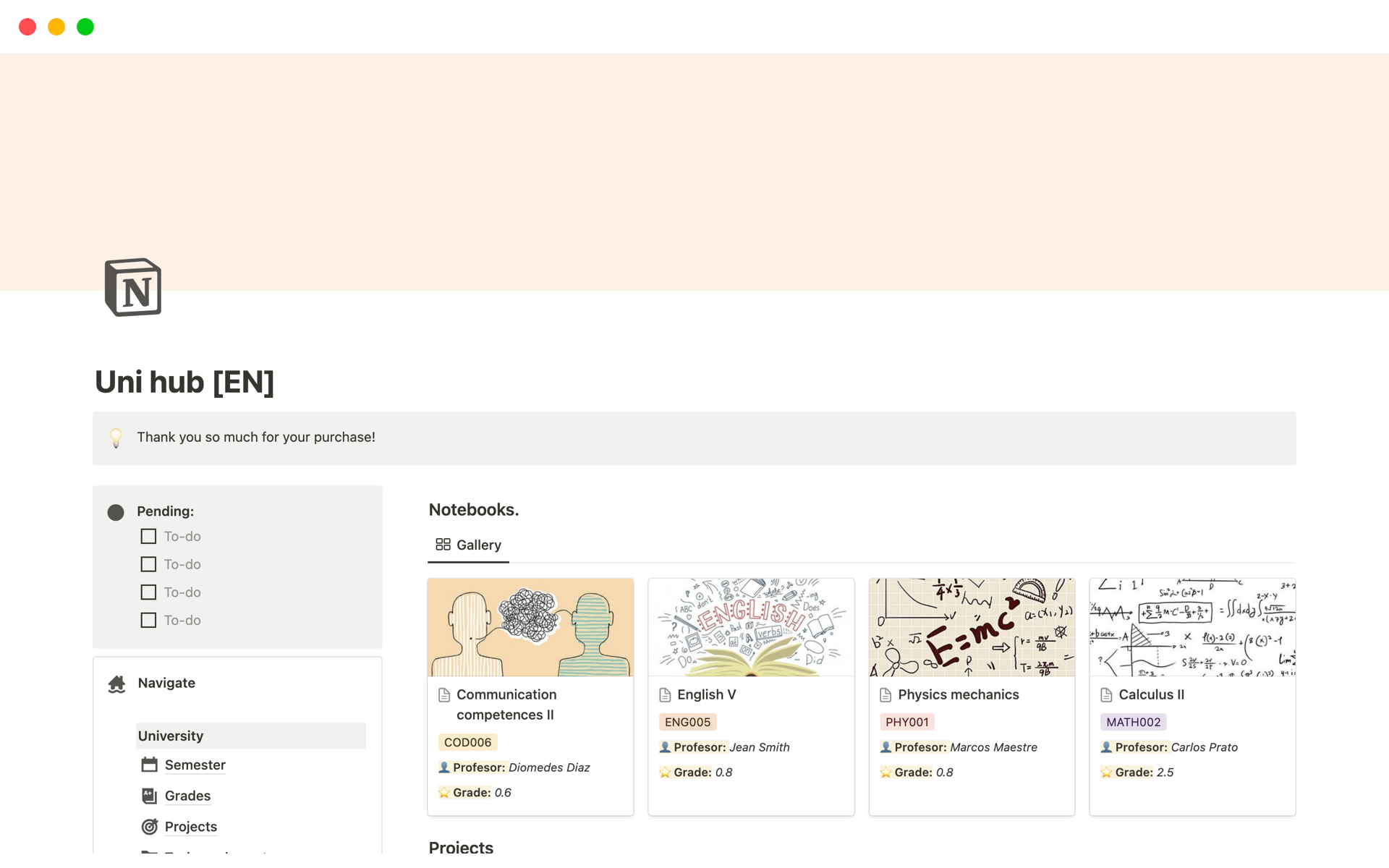 Uni hub Template by Nela | Notion Marketplace