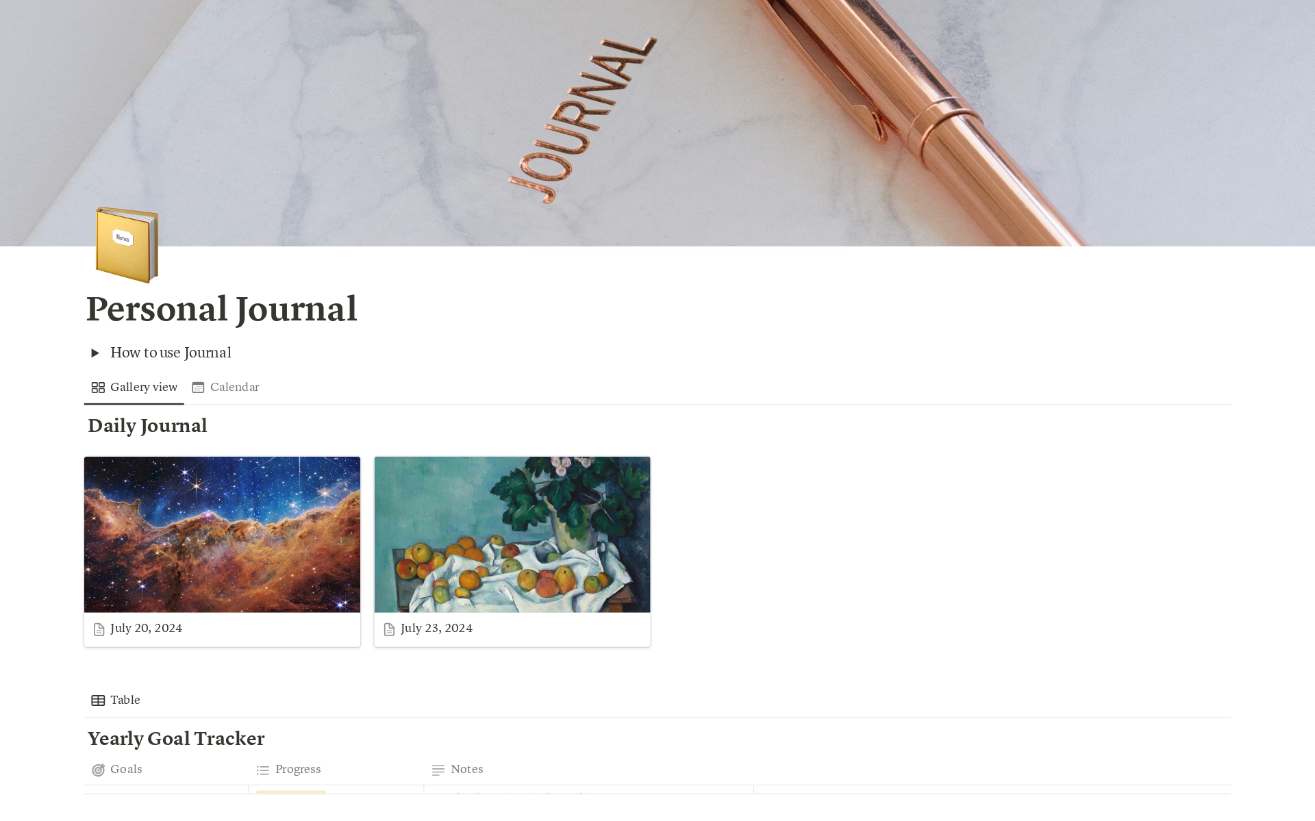 Personal Journal Template | Notion Marketplace