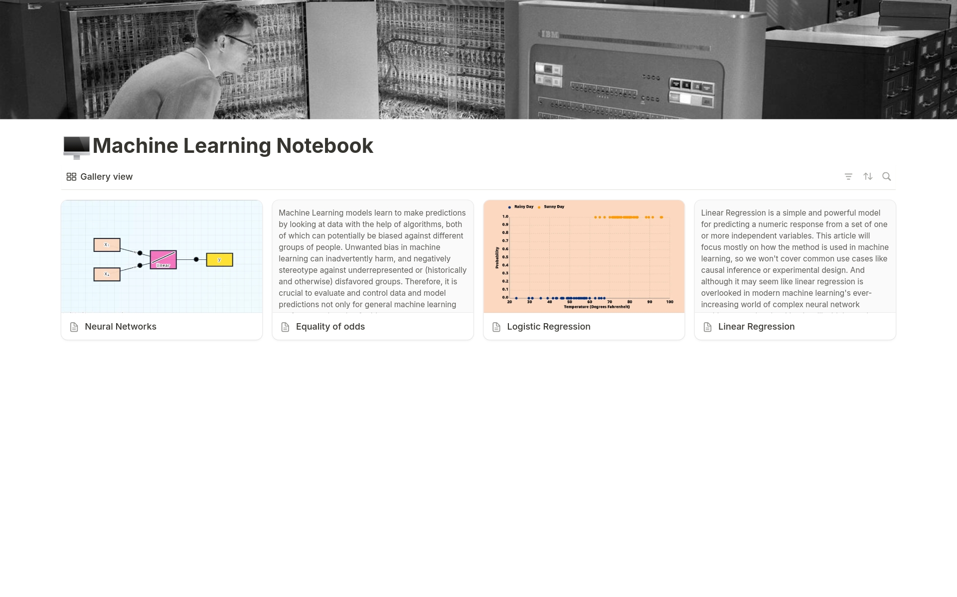 Machine Learning Template | Notion Marketplace