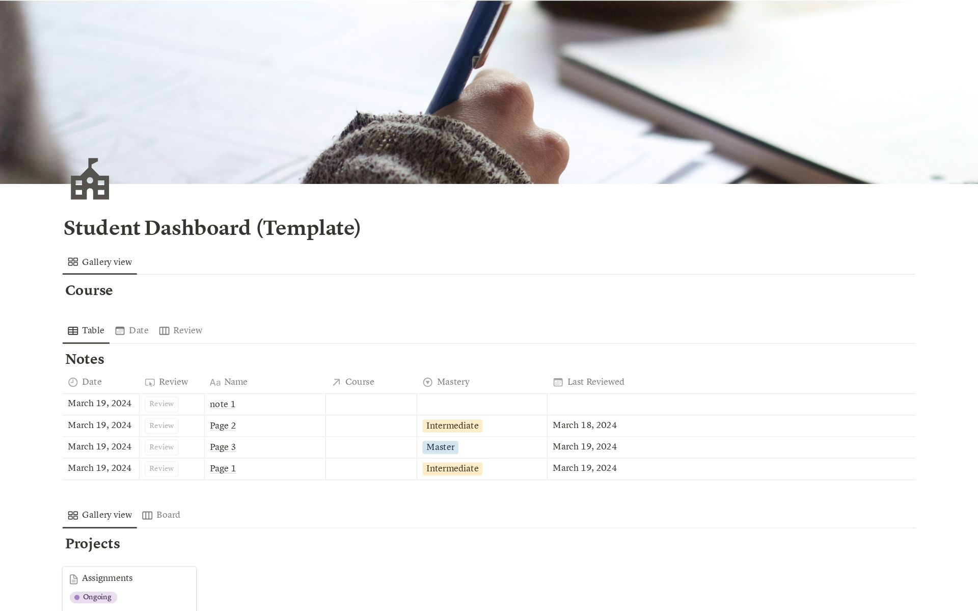 Student Dashboard Template by tectonic 101 | Notion Marketplace