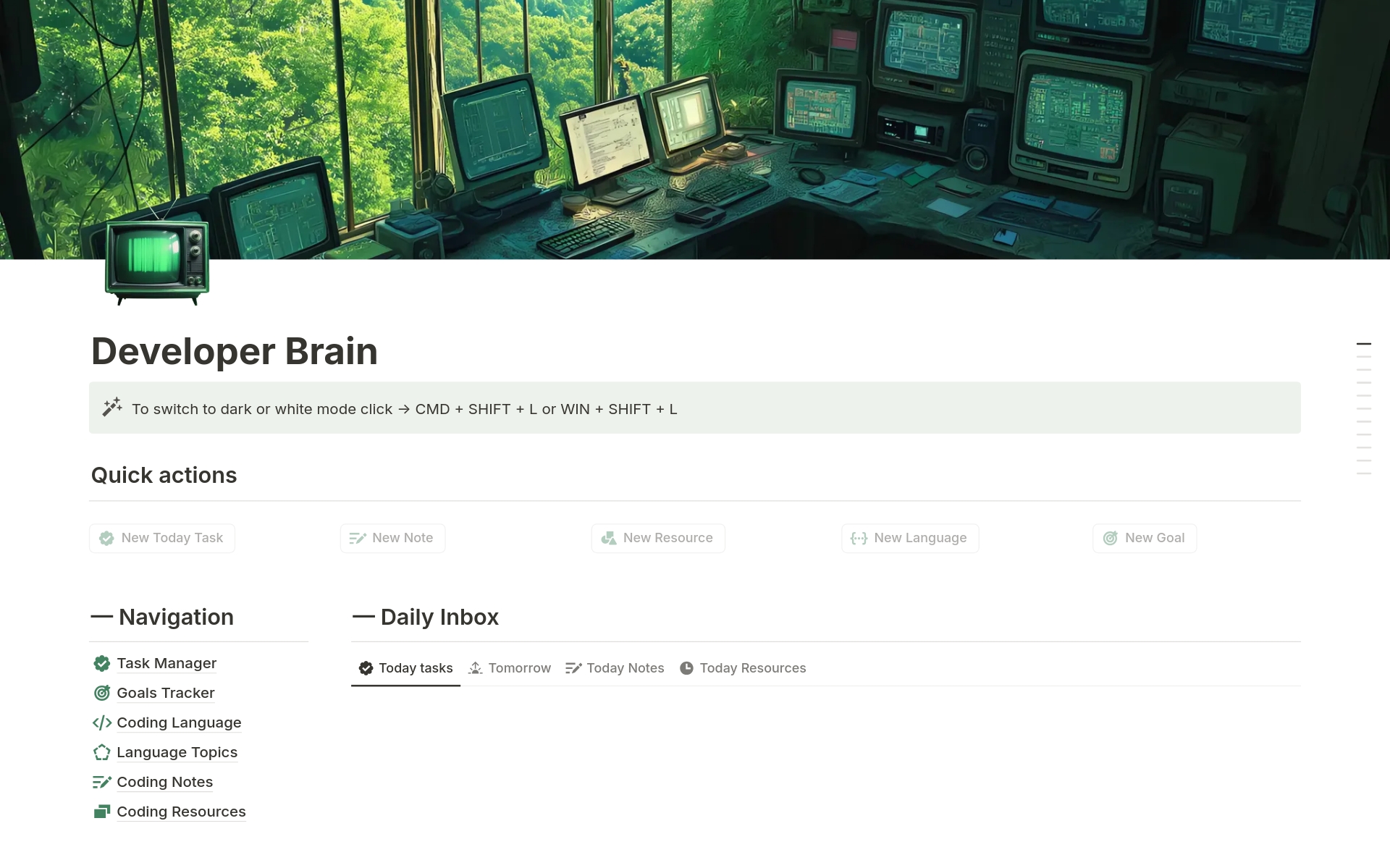 Developer Brain Template | Notion Marketplace
