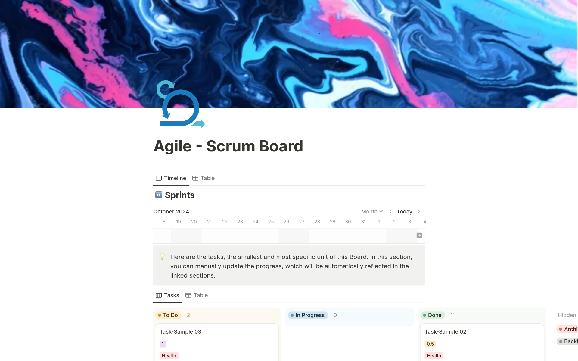 Agile - Scrum Board Template by BCalmon | Notion Marketplace