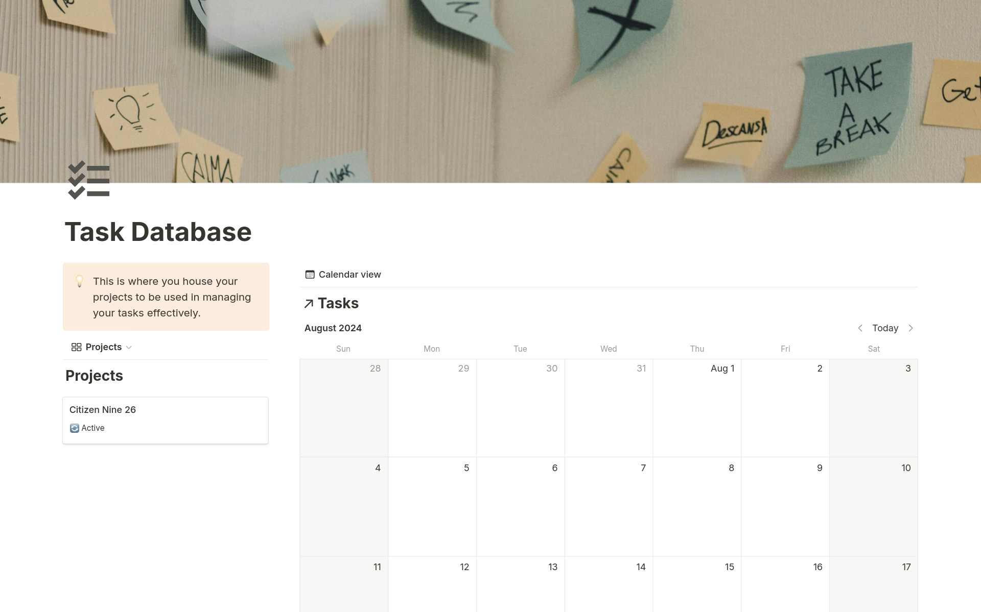 Task Database Template by Stephen Okonkwo | Notion Marketplace