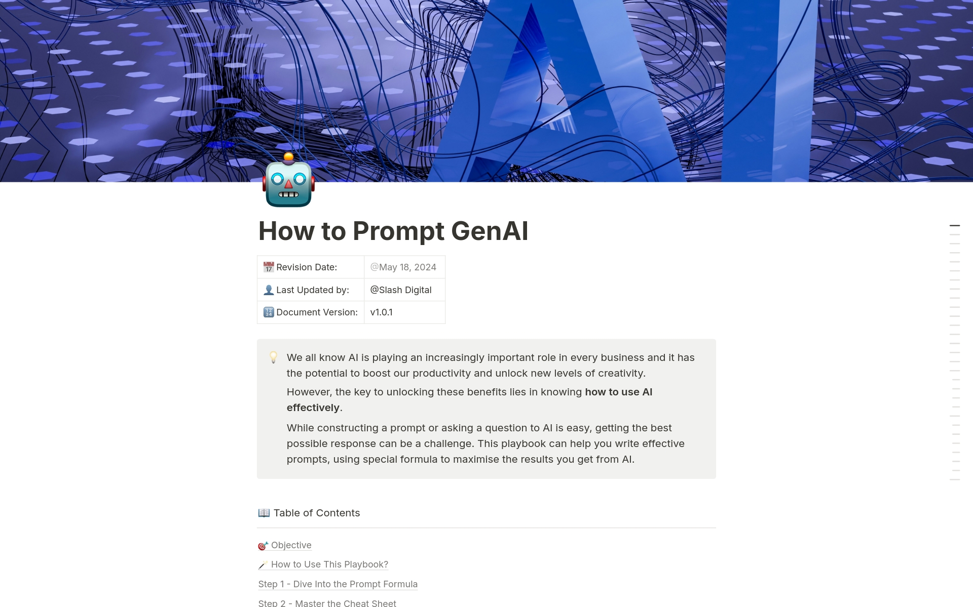 How to Prompt GenAI Template by Slash Digital | Notion Marketplace