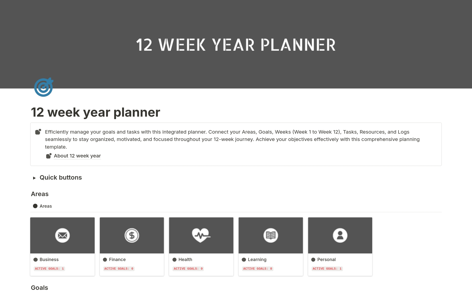 12 week year planner Template | Notion Marketplace