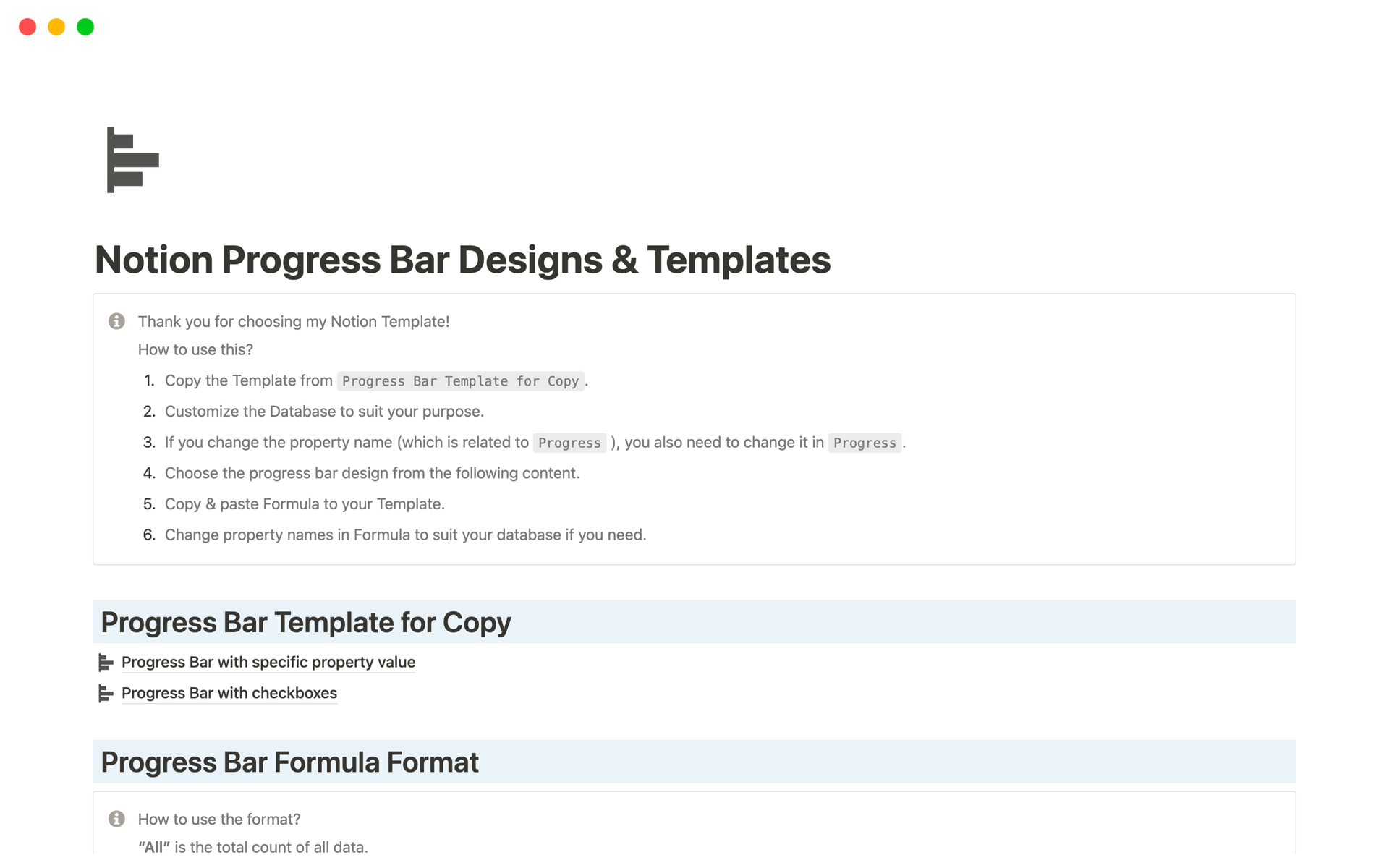 Notion Progress Bar Designs & Templates Template | Notion Marketplace
