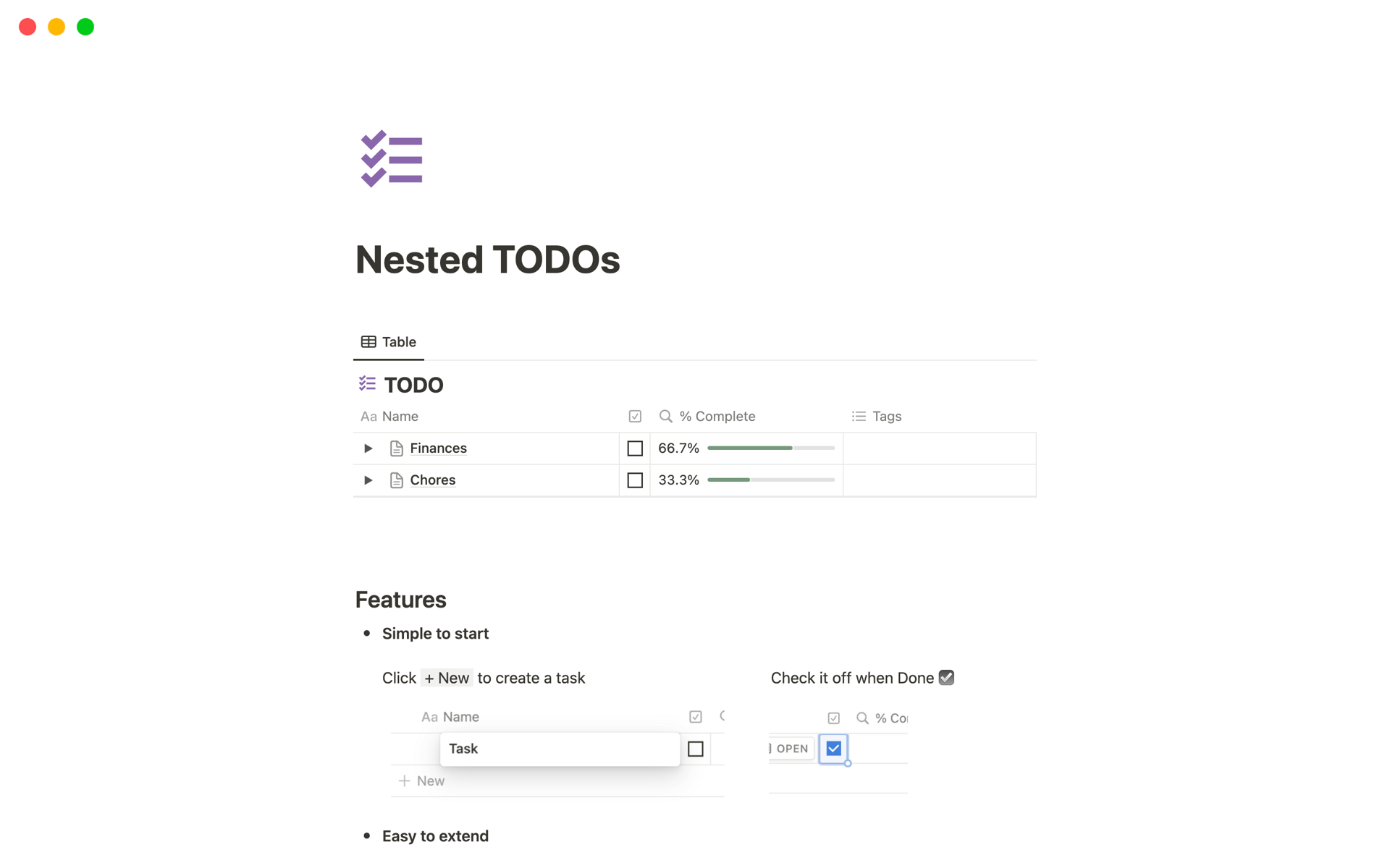 Nested Todos Template Notion Marketplace