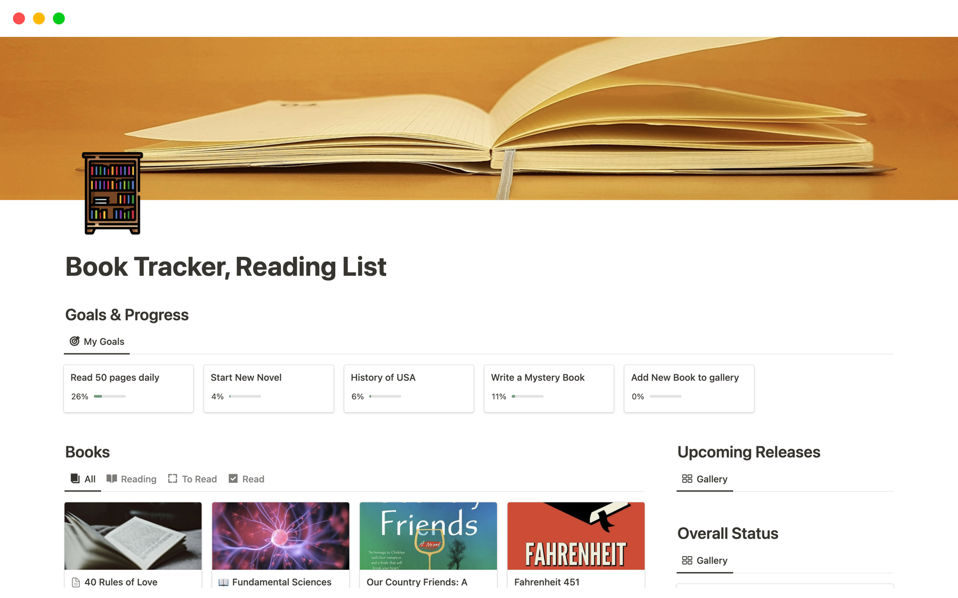 Book Tracker, Reading List Template | Notion Marketplace