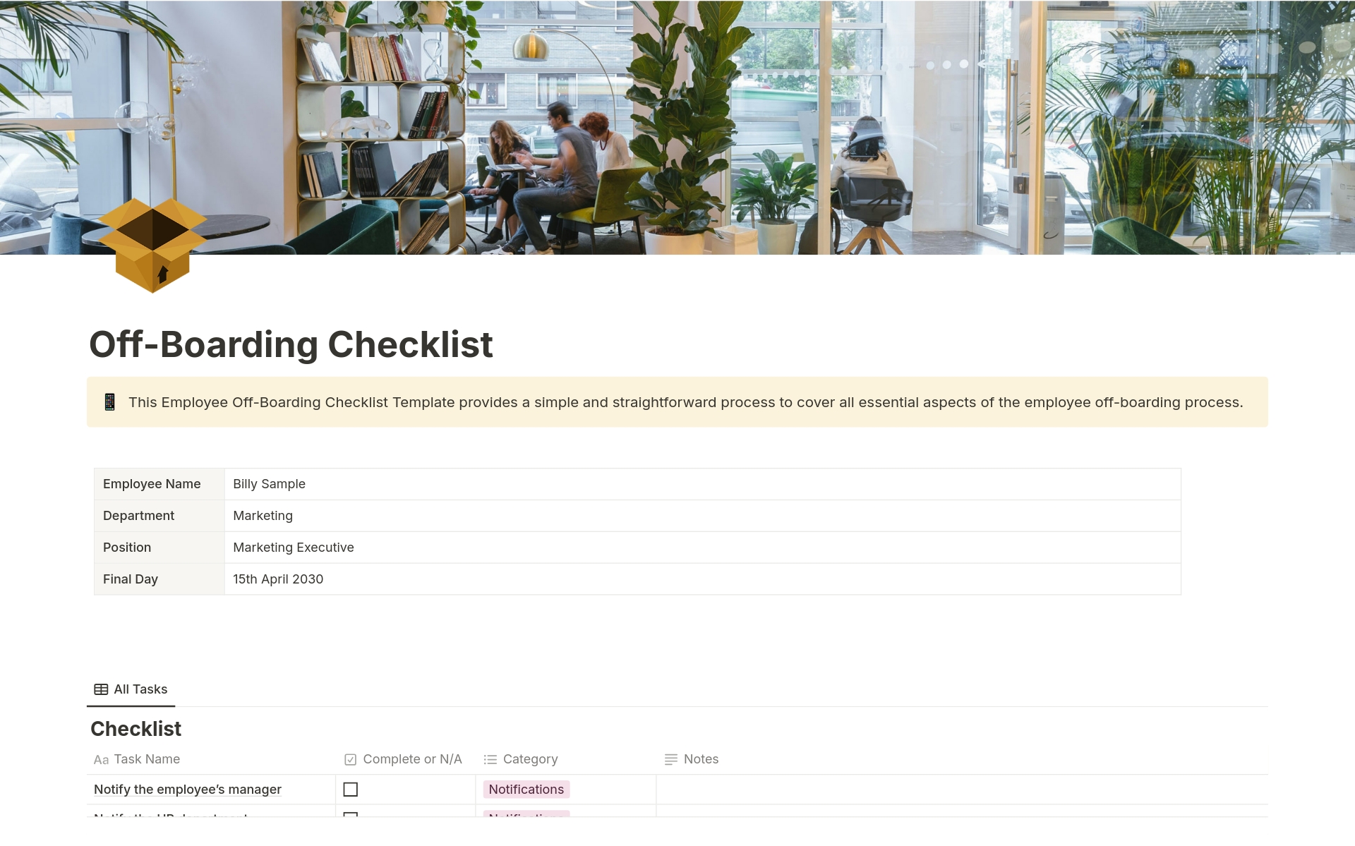 Off-Boarding Checklist Template by Template Road | Notion Marketplace