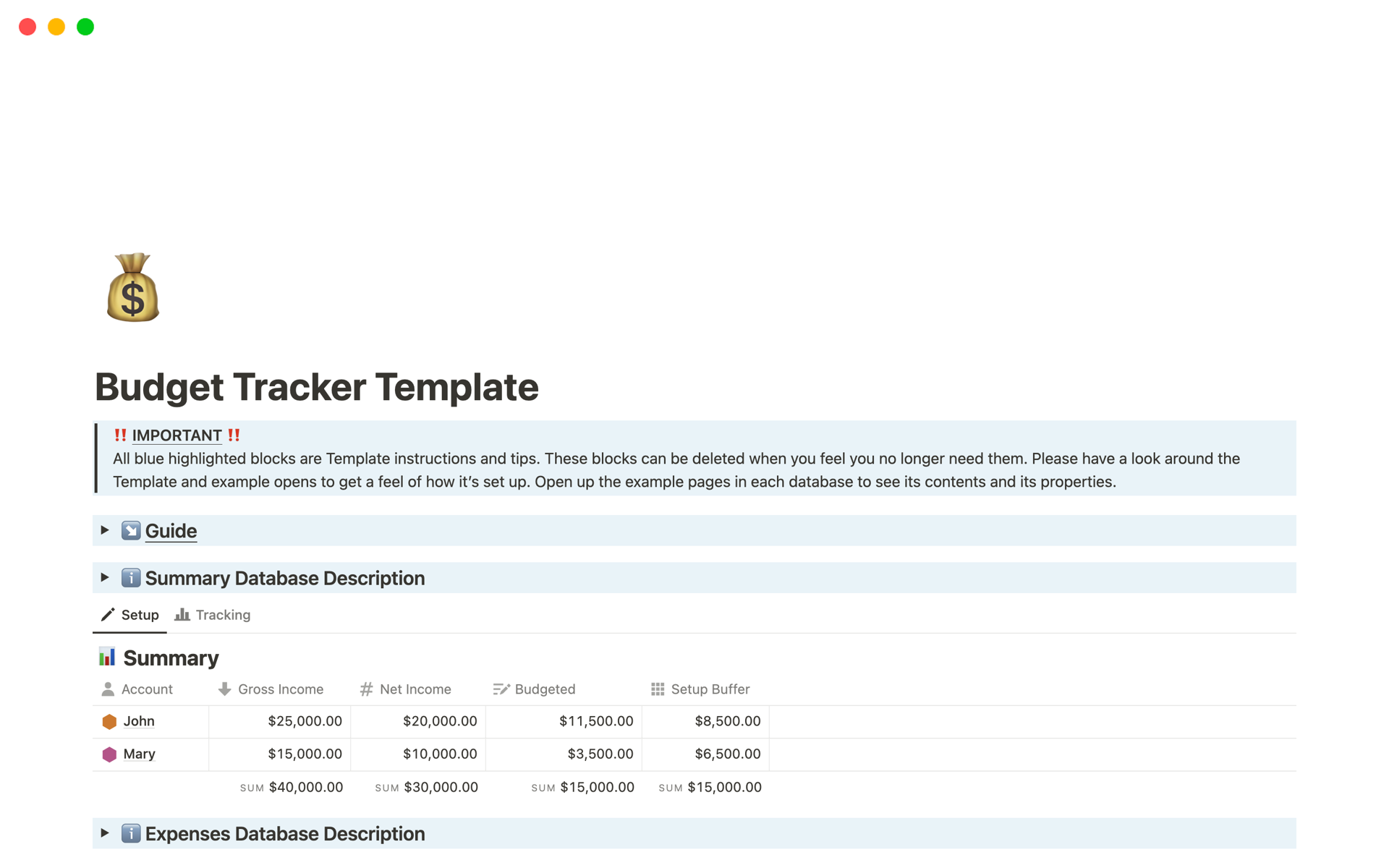 Budget Tracker Template Template | Notion Marketplace