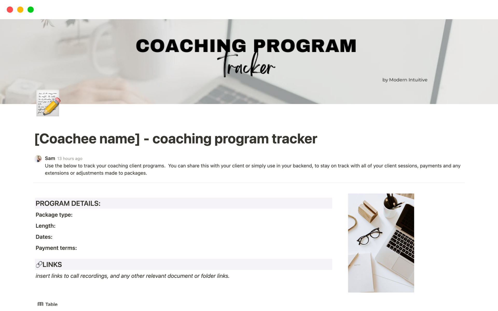 Coaching program tracker Template | Notion Marketplace