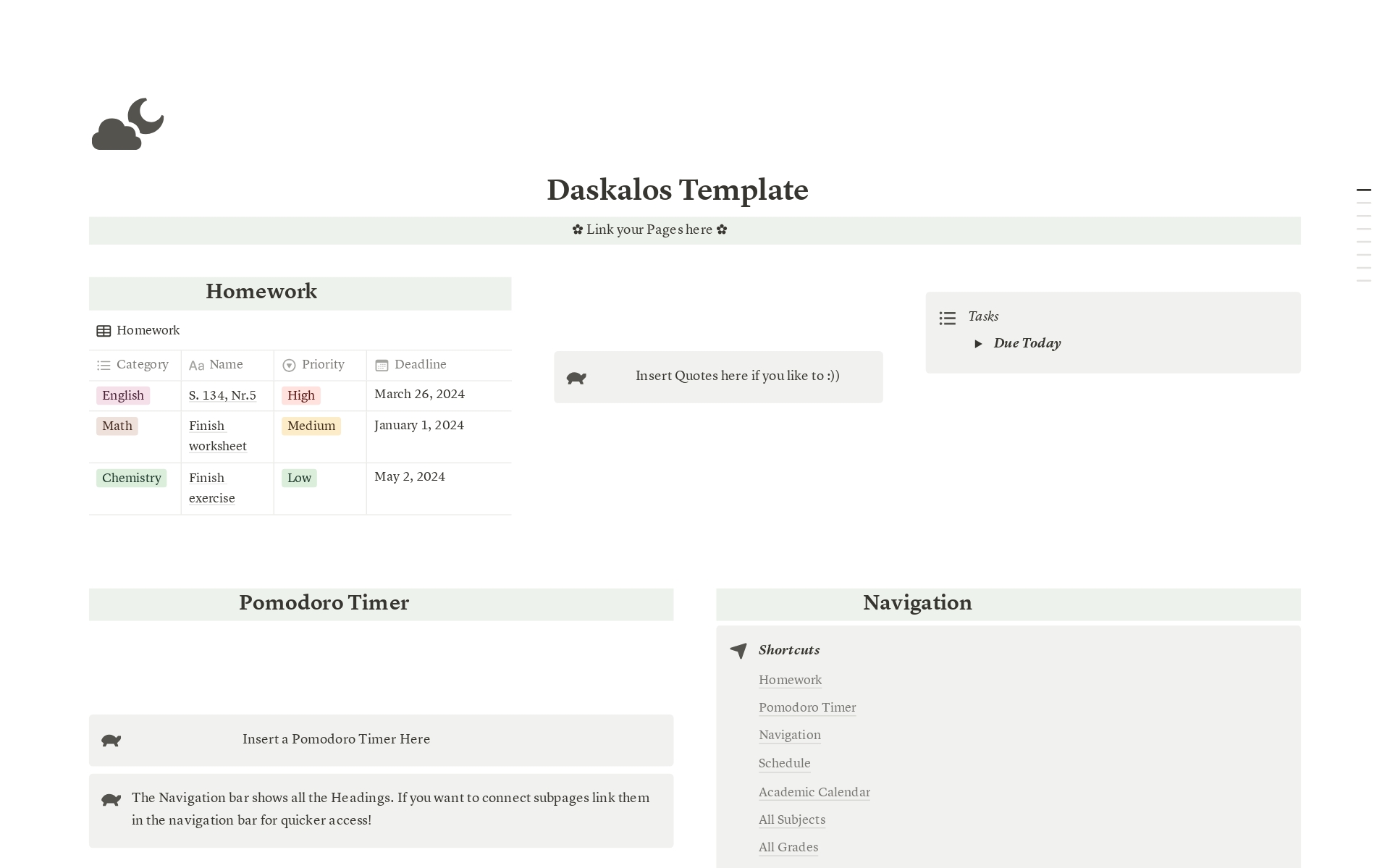 Daskalos Academic Student Helper Template | Notion Marketplace