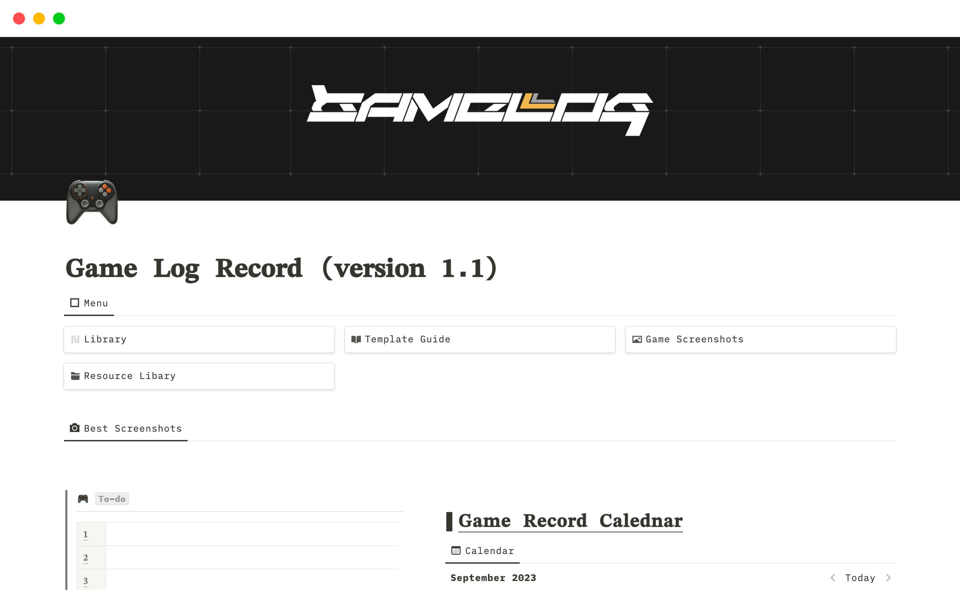 Game Log Record Template by Loraticon | Notion Marketplace
