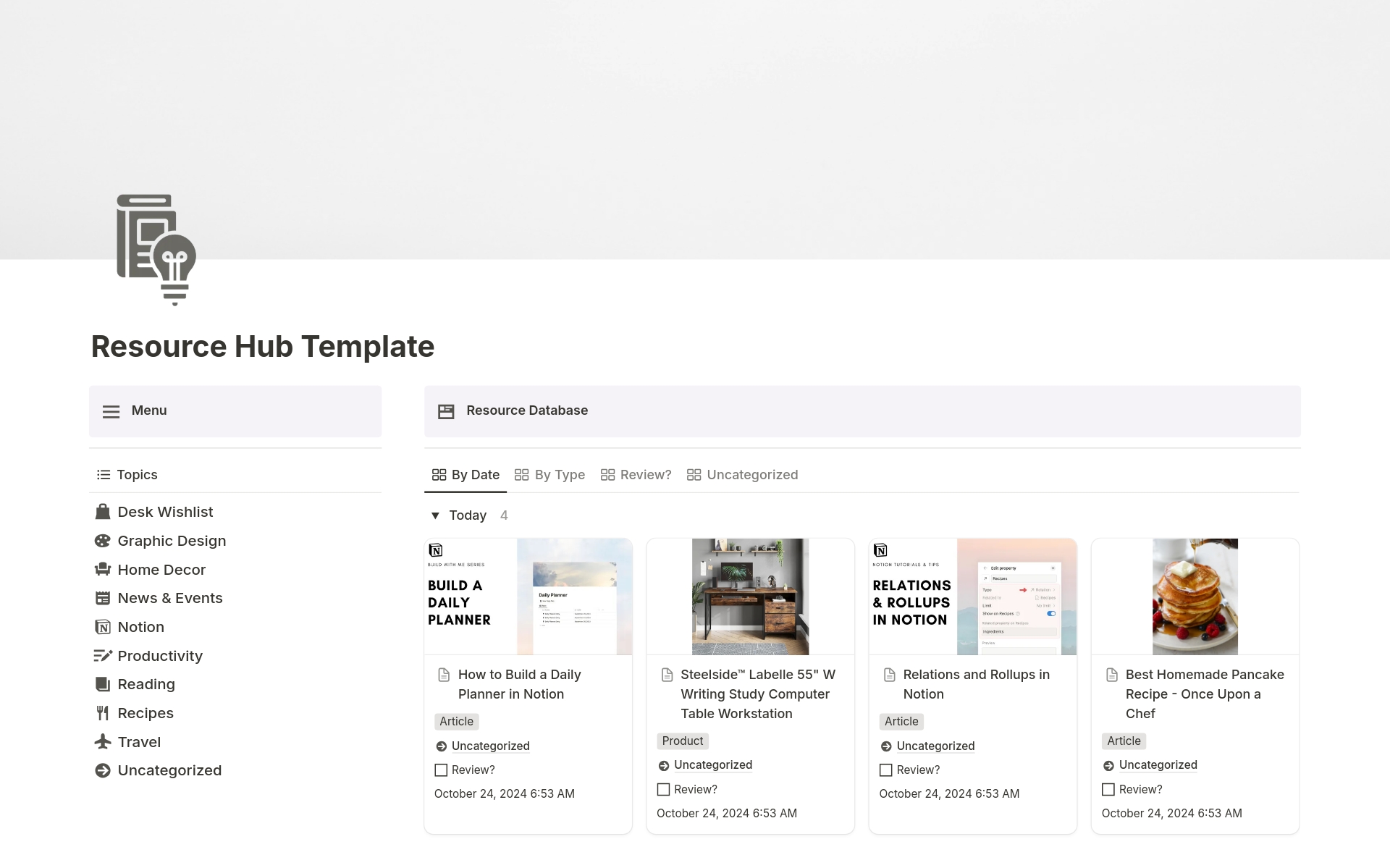 Resource Hub Template | Notion Marketplace