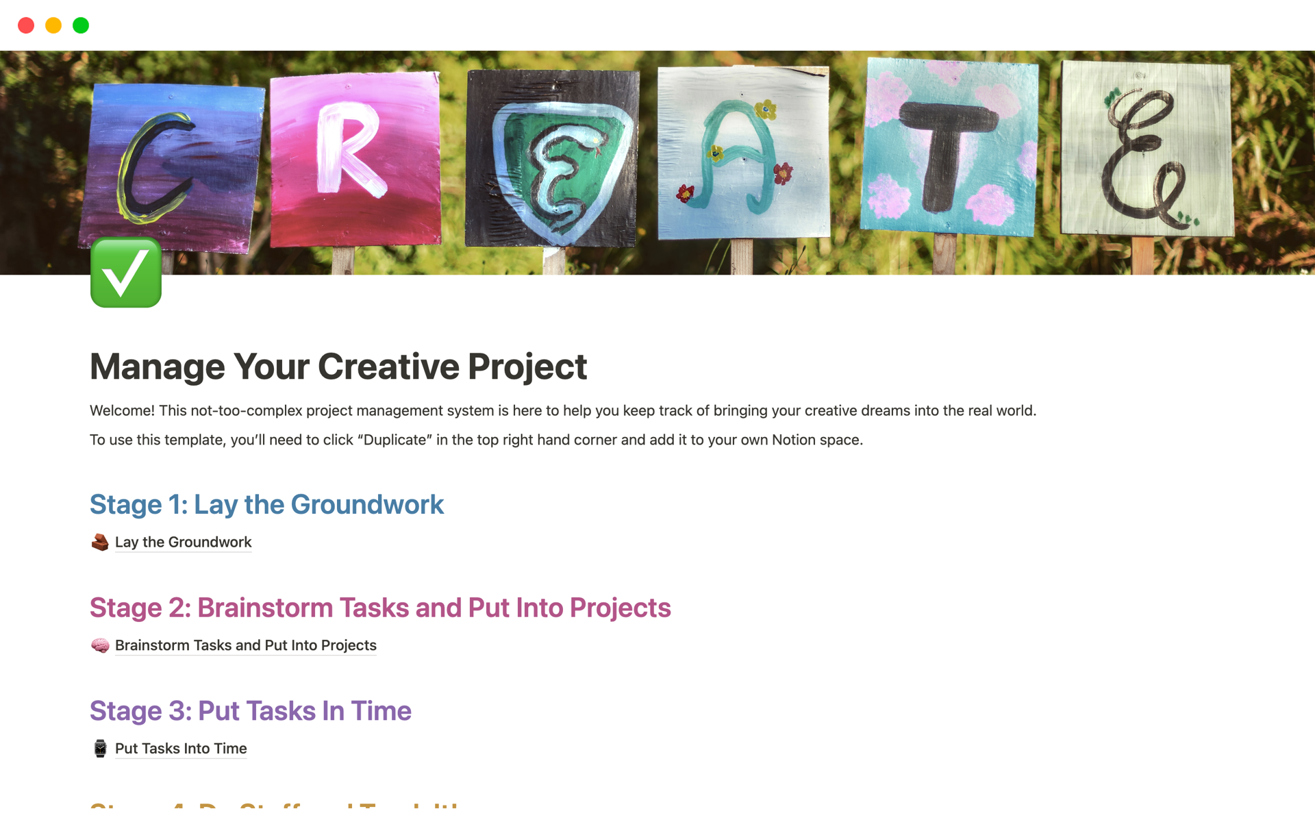 Manage Your Creative Project Template by True Colors Creativity ...