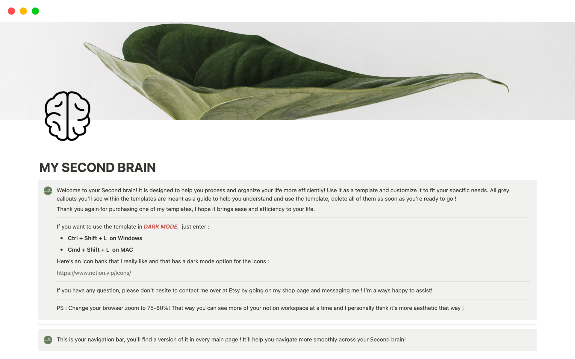 MY SECOND BRAIN Template | Notion Marketplace