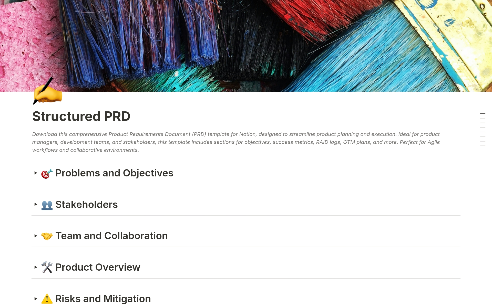 Structured PRD Template by Javi Ruiz | Notion Marketplace