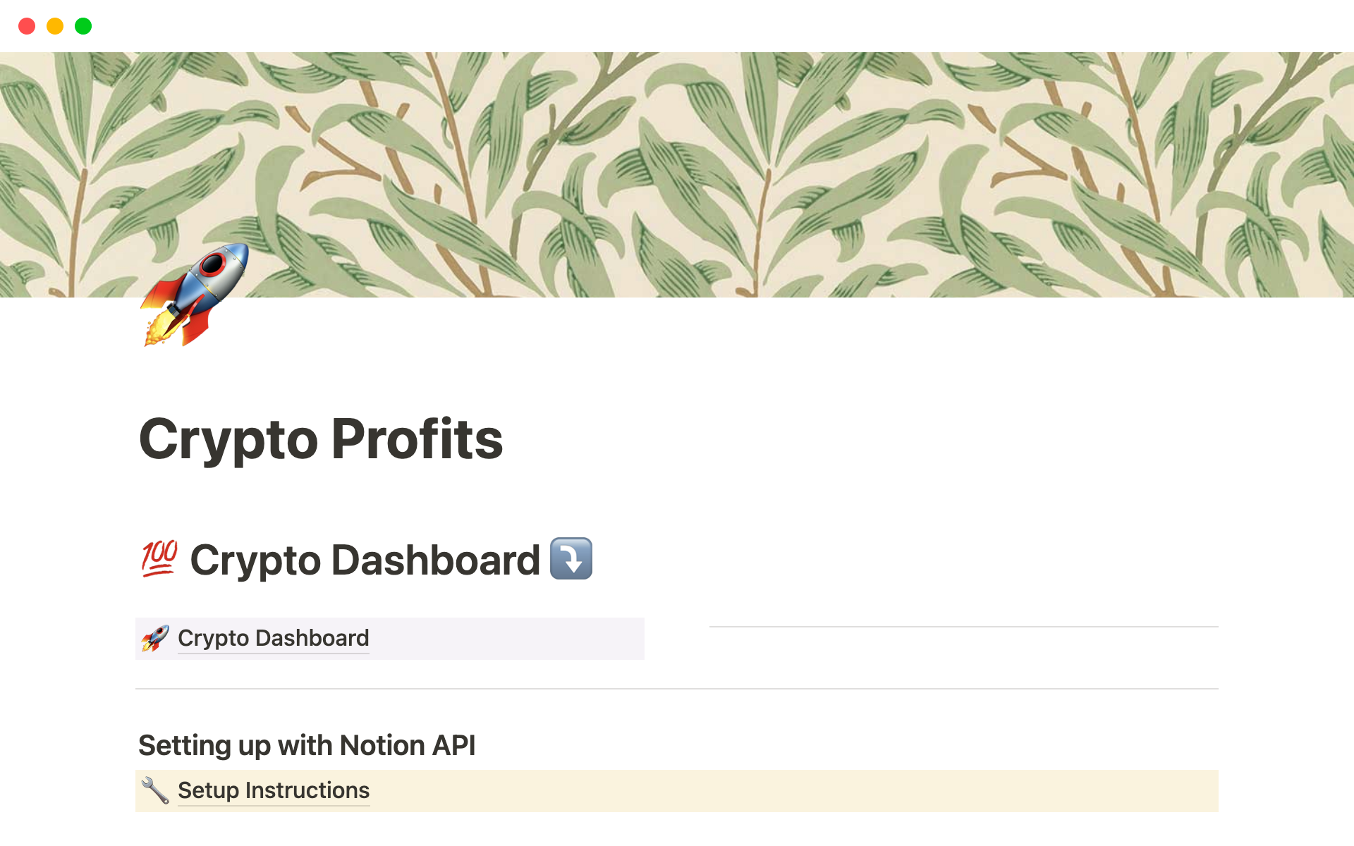 Crypto Profits Tracker Notion Api Integration In Python Template