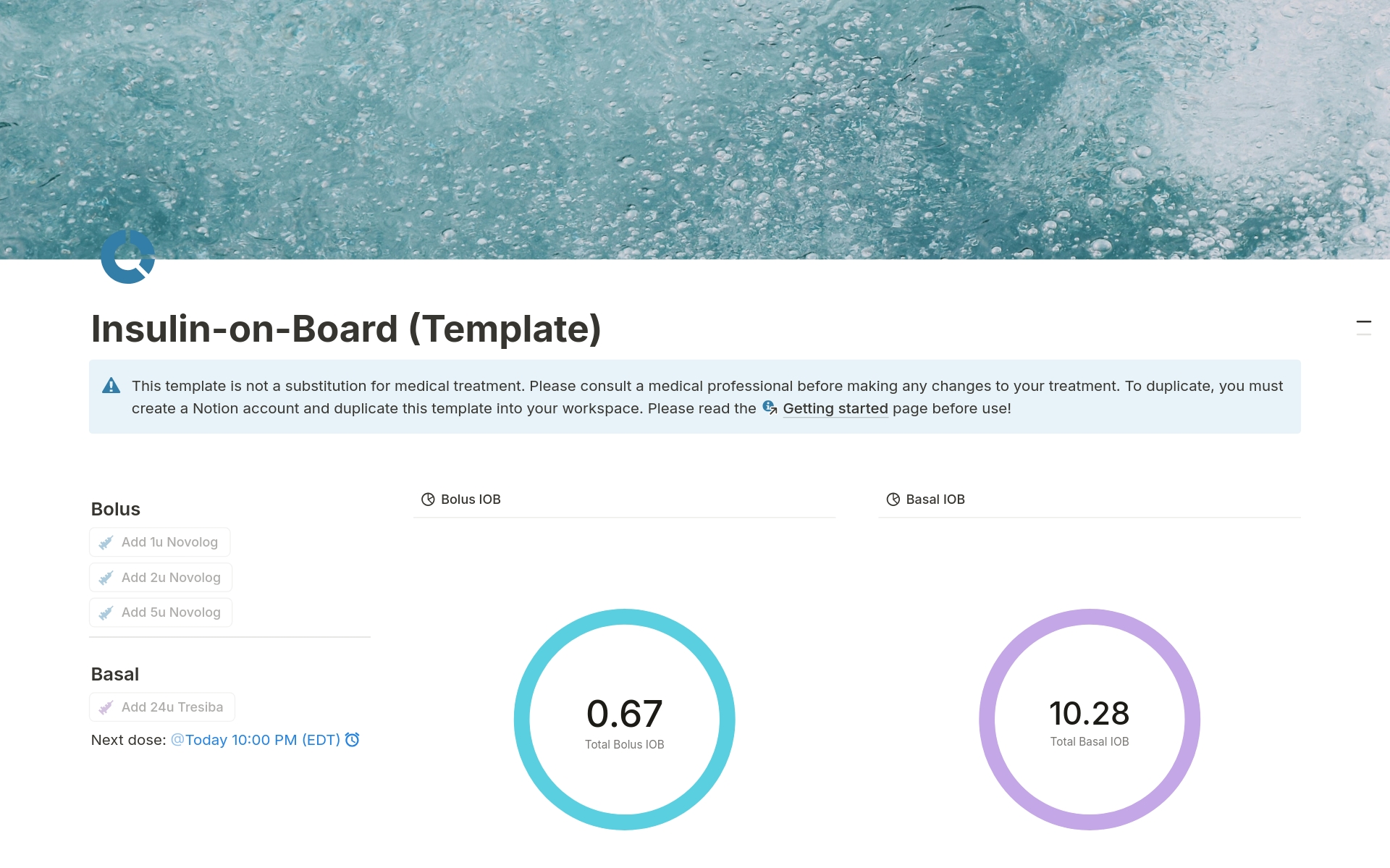 Insulin on Board - Diabetes Tracker Template by Cory Zapatka | Notion ...