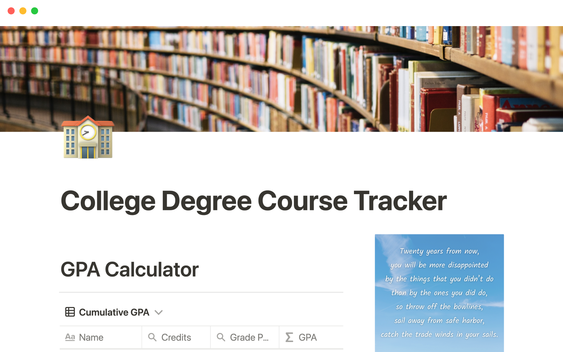College degree course tracker Template by Alison - Digi Doc | Notion ...