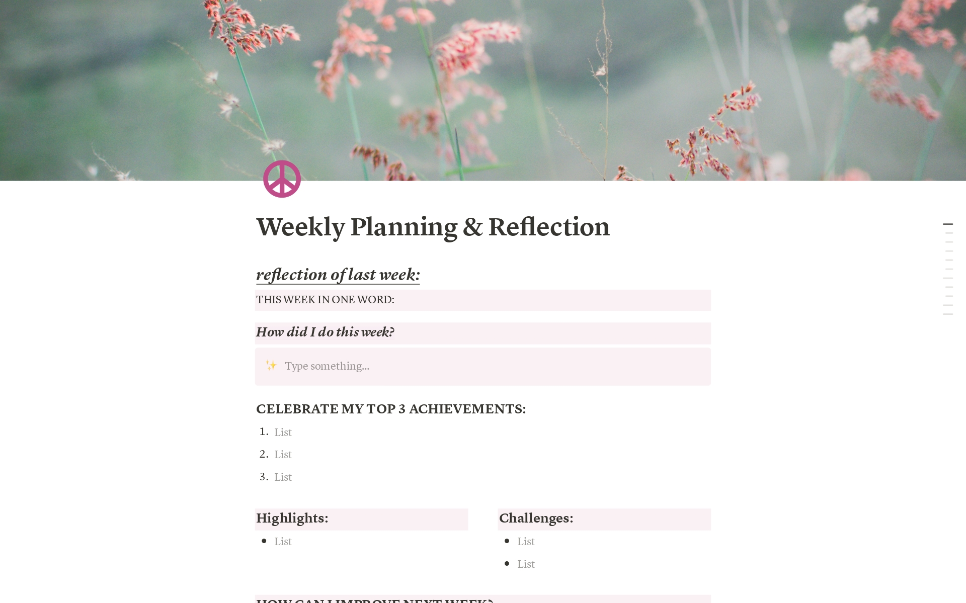 Weekly Planning & Reflection Template | Notion Marketplace