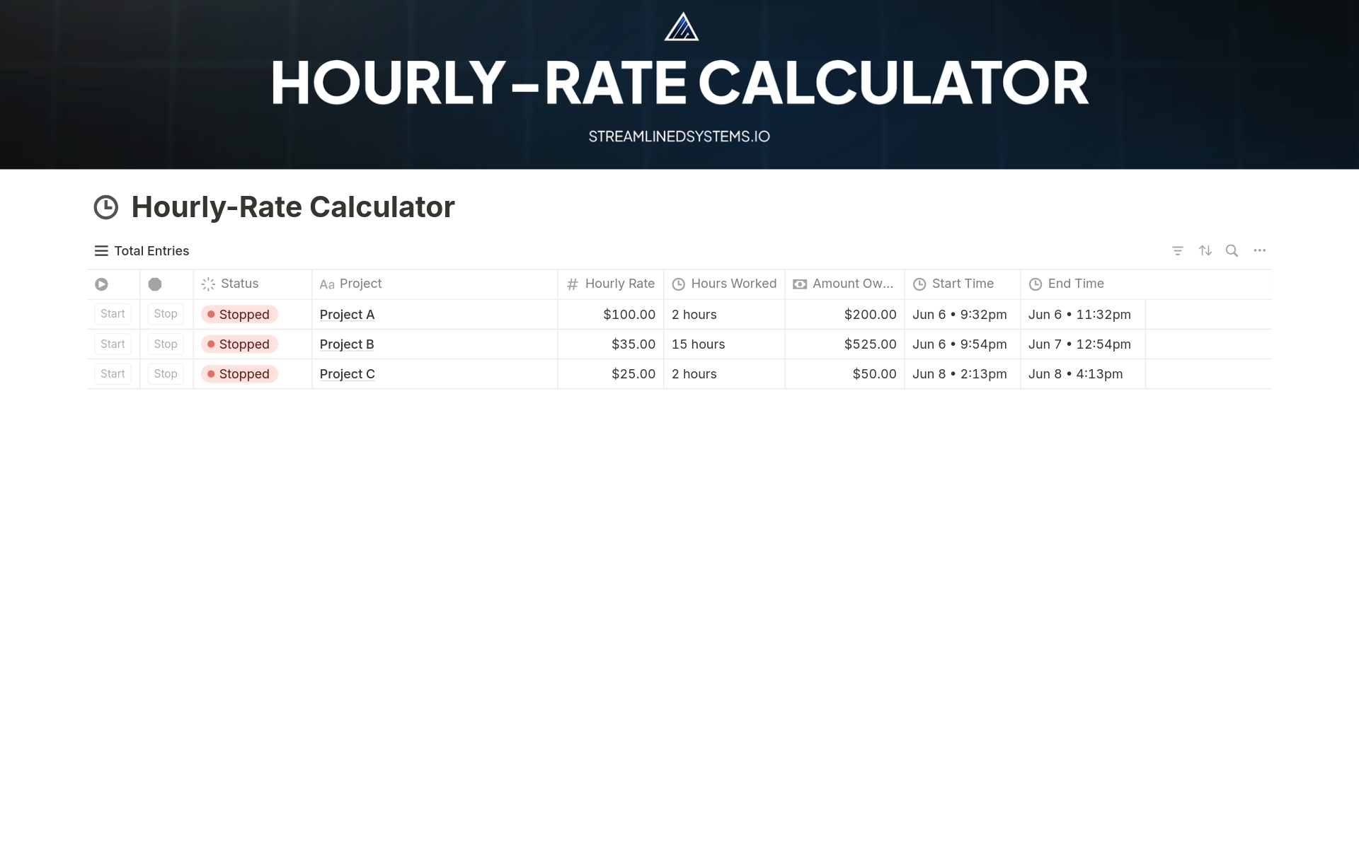 Hourly-Rate Calculator Template by Jay Luciano | Notion Marketplace