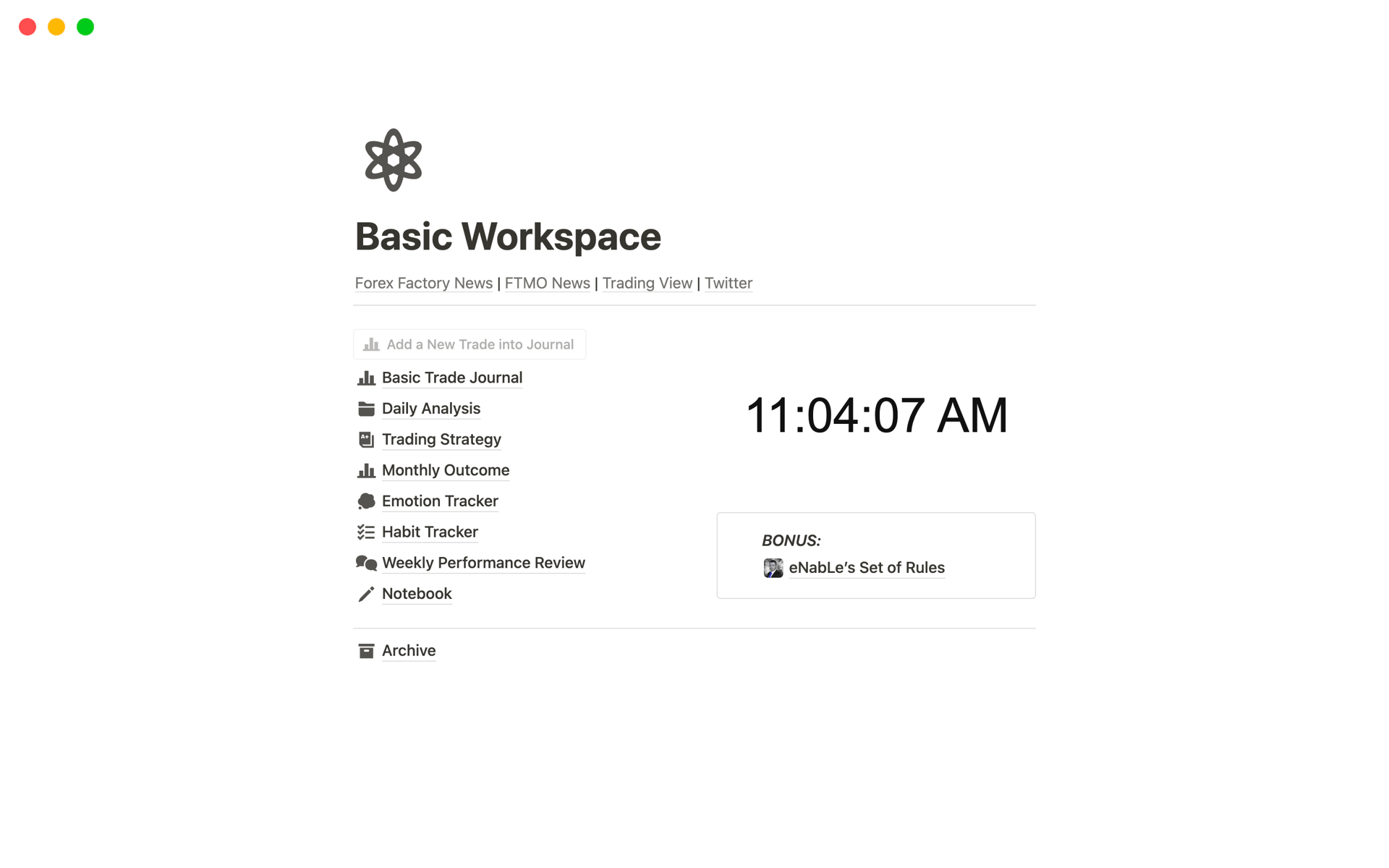 Trading Workspace Template | Notion Marketplace