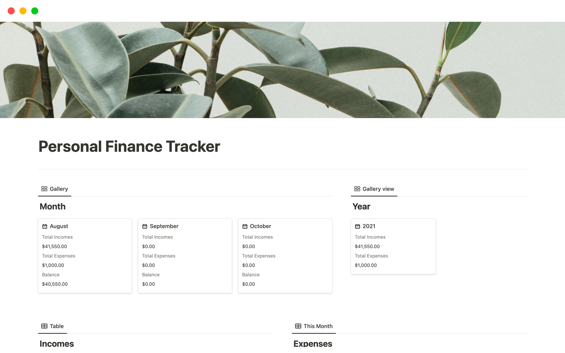 Personal Finance Tracker Template by Notion Nifties | Notion Marketplace