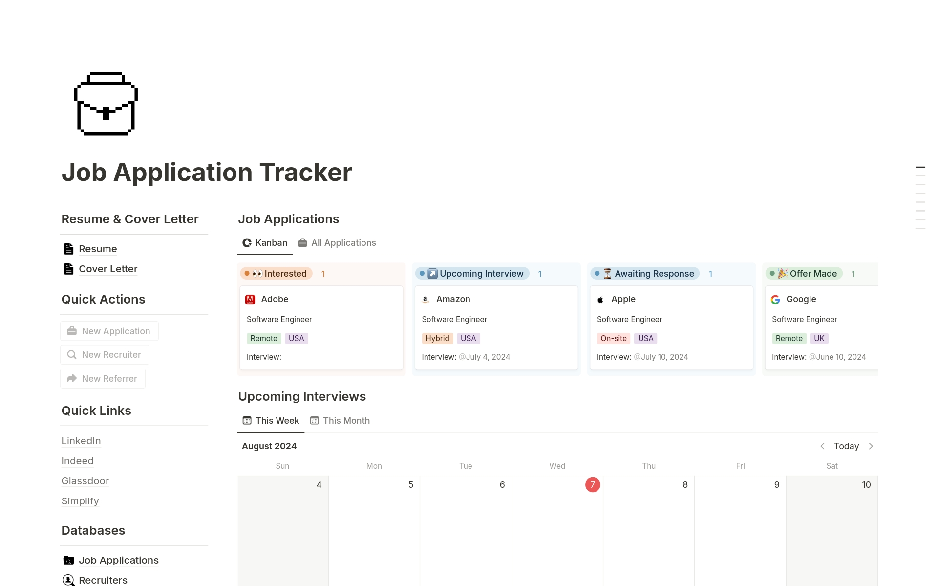Job Application Tracker Template | Notion Marketplace