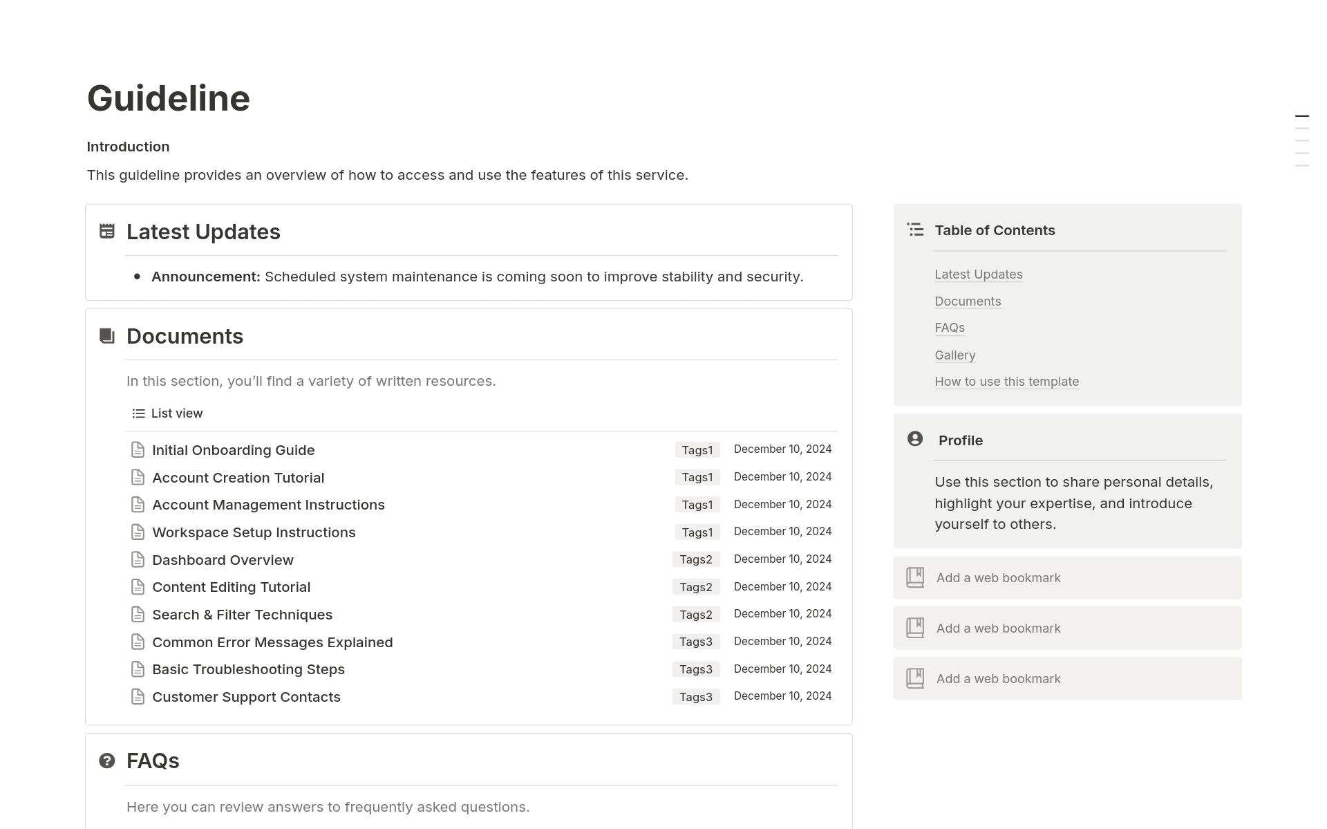 Guideline Template | Notion Marketplace