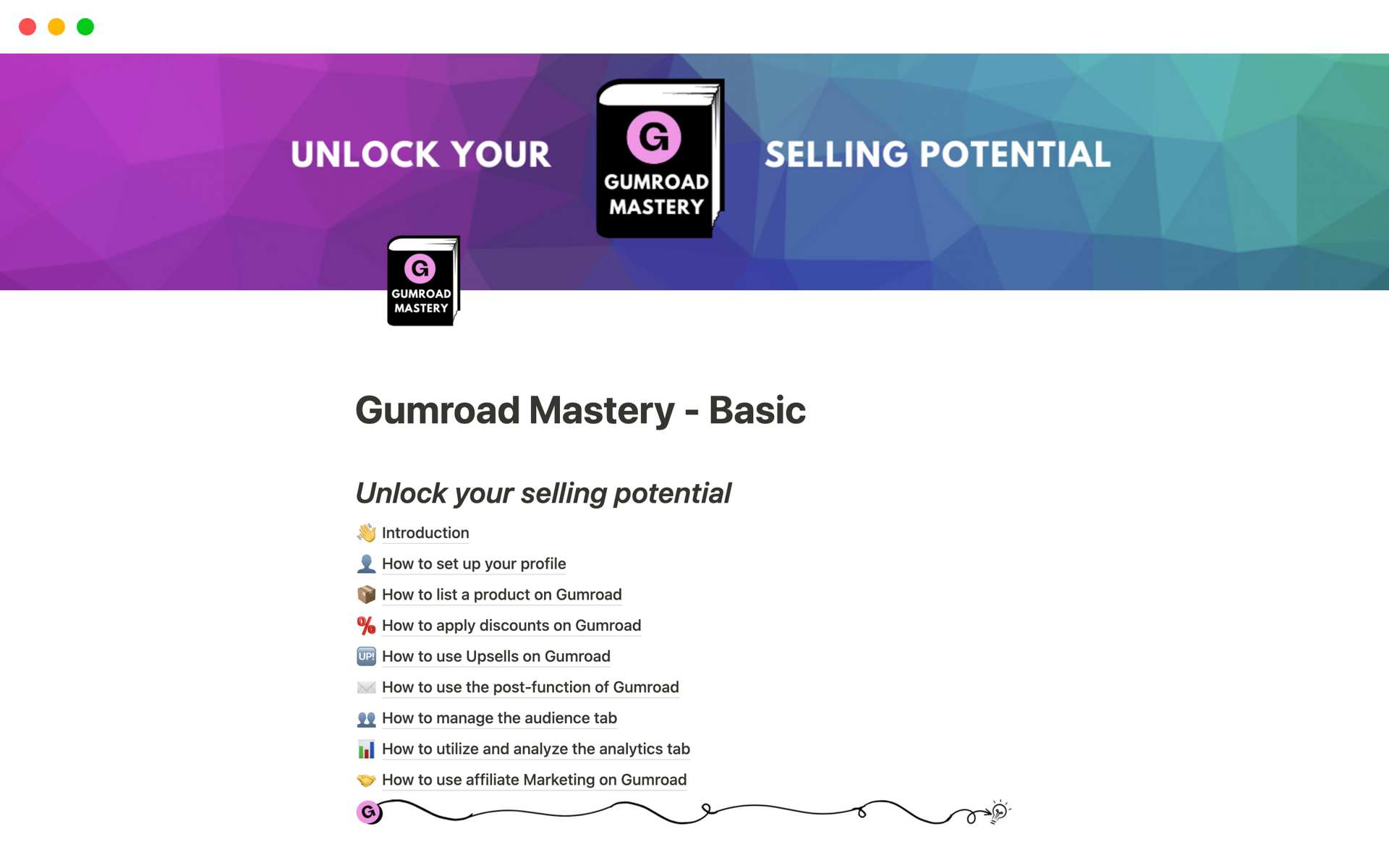 Gumroad Mastery - Basic Template | Notion Marketplace