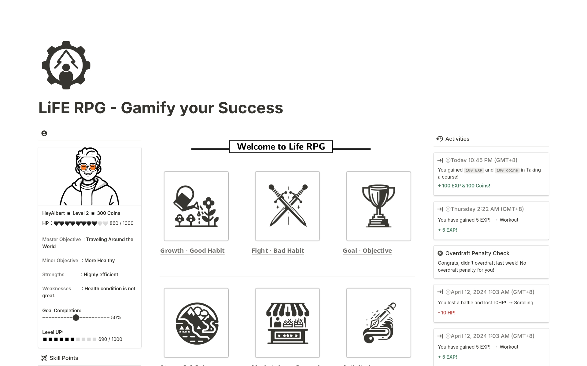 LiFE RPG - Gamify your Success Template | Notion Marketplace