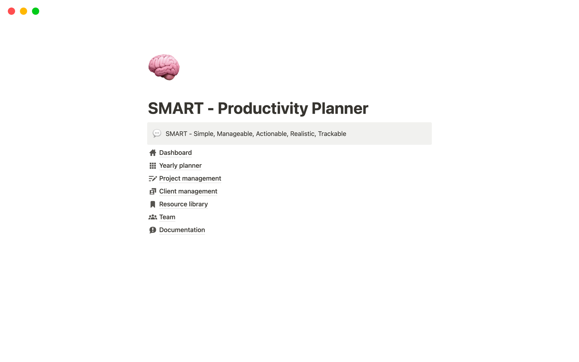 SMART - Productivity Planner Template by Tibi David | Notion Marketplace
